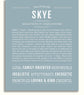Skye Personalized Name Meaning Art Prints – Name Stories