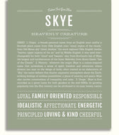 Skye Personalized Name Meaning Art Prints – Name Stories