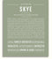 Skye Personalized Name Meaning Art Prints – Name Stories