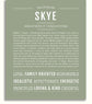 Skye Personalized Name Meaning Art Prints – Name Stories