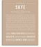 Skye Personalized Name Meaning Art Prints – Name Stories