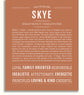 Skye Personalized Name Meaning Art Prints – Name Stories