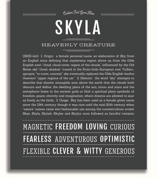 Skyla | Name Art Print – Name Stories