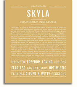 Skyla | Name Art Print – Name Stories