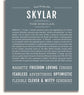 Skylar Personalized Name Meaning Art Prints – Name Stories