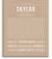 Skylar Personalized Name Meaning Art Prints – Name Stories