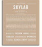 Skylar Personalized Name Meaning Art Prints – Name Stories