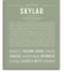 Skylar Personalized Name Meaning Art Prints – Name Stories