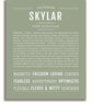 Skylar Personalized Name Meaning Art Prints – Name Stories