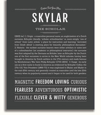 Skylar (male) | Name Art Print – Name Stories