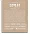 Skylar Personalized Name Meaning Art Prints – Name Stories