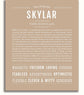 Skylar Personalized Name Meaning Art Prints – Name Stories