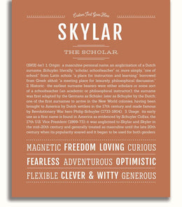 Skylar (male) | Name Art Print – Name Stories