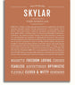 Skylar Personalized Name Meaning Art Prints – Name Stories