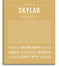 Skylar Personalized Name Meaning Art Prints – Name Stories