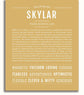 Skylar Personalized Name Meaning Art Prints – Name Stories