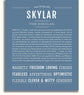 Skylar Personalized Name Meaning Art Prints – Name Stories