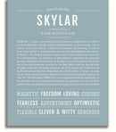 Skylar Personalized Name Meaning Art Prints – Name Stories
