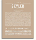 Skyler (female) | Name Art Print – Name Stories