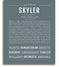 Skyler Personalized Name Meaning Art Prints – Name Stories