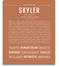 Skyler Personalized Name Meaning Art Prints – Name Stories