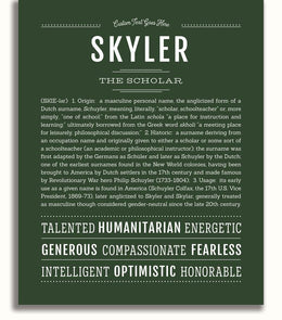 Skyler (male) | Name Art Print – Name Stories