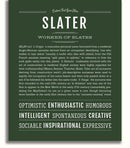 Slater Personalized Name Meaning Art Prints – Name Stories