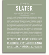 Slater Personalized Name Meaning Art Prints – Name Stories