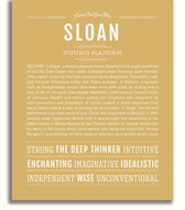 Sloan Personalized Name Meaning Art Prints – Name Stories
