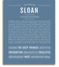 Sloan Personalized Name Meaning Art Prints – Name Stories