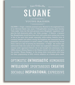 Sloane Personalized Name Meaning Art Prints – Name Stories