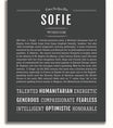 Sofie Personalized Name Meaning Art Prints – Name Stories