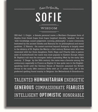 Sofie | Name Art Print – Name Stories