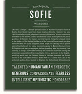 Sofie Personalized Name Meaning Art Prints – Name Stories