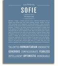 Sofie Personalized Name Meaning Art Prints – Name Stories