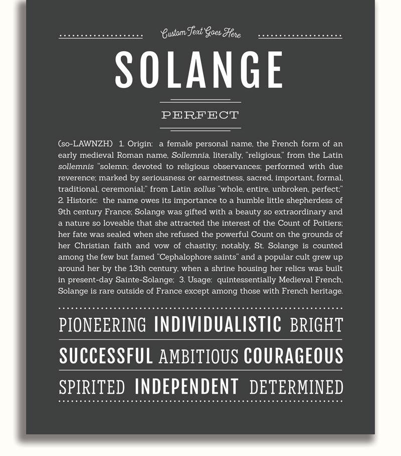 Solange | Name Art Print – Name Stories
