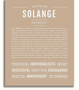 Solange Personalized Name Meaning Art Prints – Name Stories