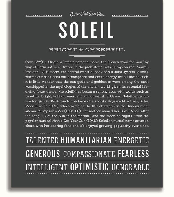 Soleil | Name Art Print - Personalized Custom Gifts – Name Stories