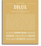 Soleil Personalized Name Meaning Art Prints – Name Stories