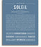 Soleil Personalized Name Meaning Art Prints – Name Stories