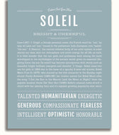 Soleil Personalized Name Meaning Art Prints – Name Stories