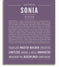 Sonia Personalized Name Meaning Art Prints – Name Stories