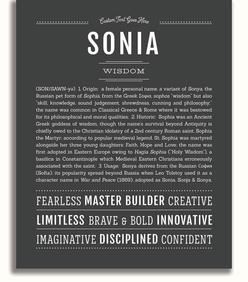 Sonia | Name Art Print – Name Stories