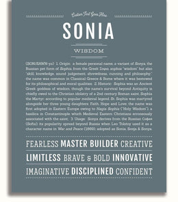 Sonia Personalized Name Meaning Art Prints – Name Stories