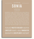 Sonia Personalized Name Meaning Art Prints – Name Stories