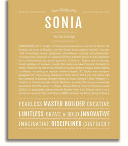 Sonia | Name Art Print – Name Stories