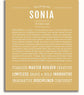 Sonia Personalized Name Meaning Art Prints – Name Stories