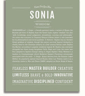 Sonia | Name Art Print – Name Stories