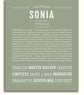Sonia Personalized Name Meaning Art Prints – Name Stories