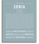 Sonia Personalized Name Meaning Art Prints – Name Stories